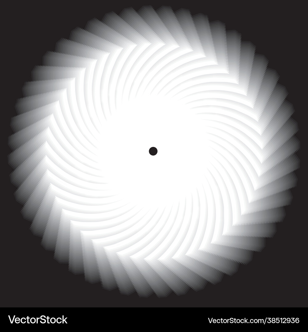 Abstract striped black and white spiral design Vector Image