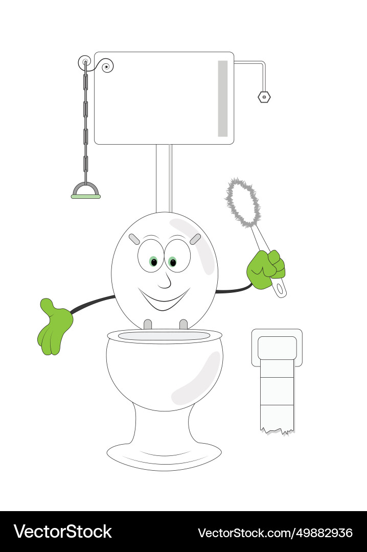 An funny toilet on white background Royalty Free Vector