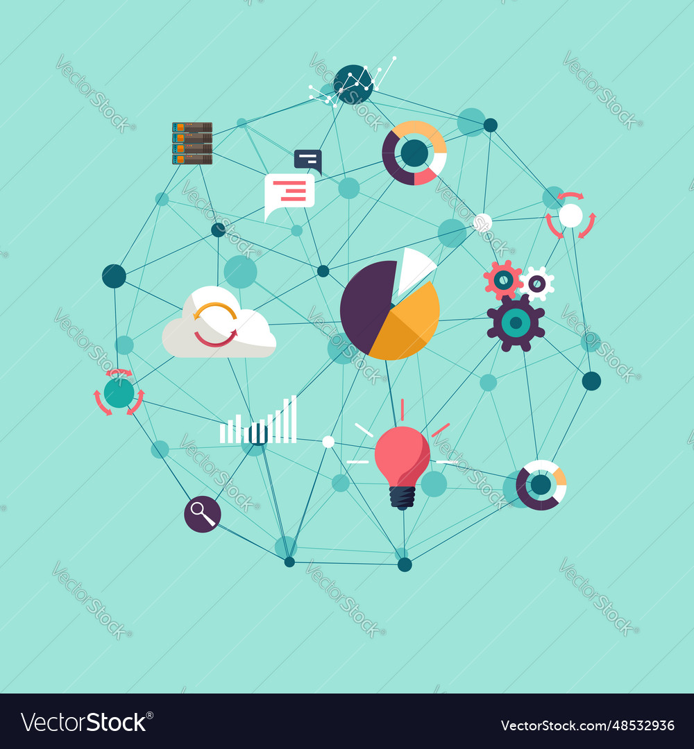 Big data analysis flat design Royalty Free Vector Image Big data analysis flat design Royalty Free Vector Image