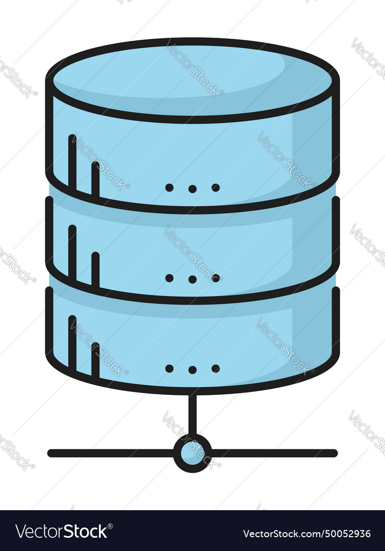 Color database network server cloud storage icon Vector Image Color database network server cloud storage icon Vector Image