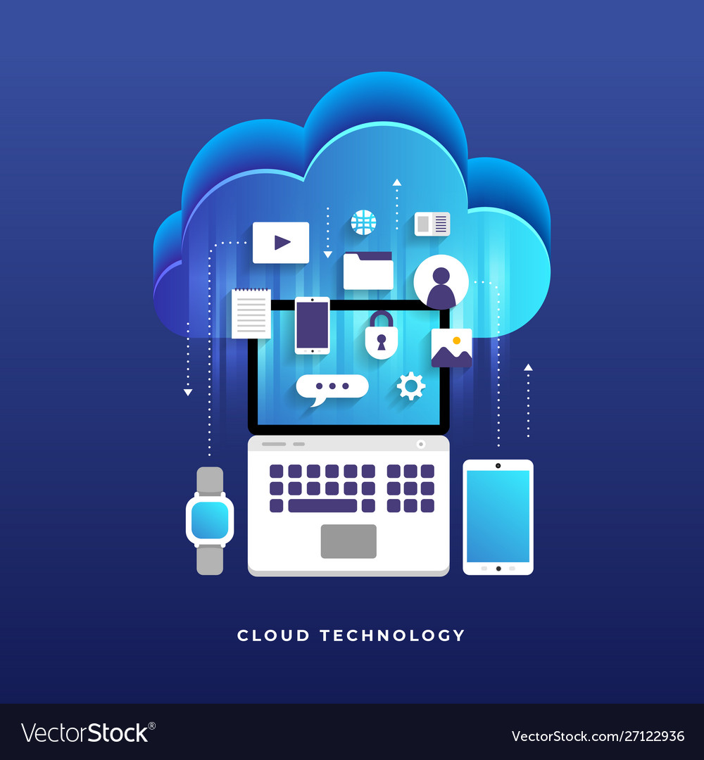 Flat design concept cloud computing technology Vector Image Flat design concept cloud computing technology Vector Image