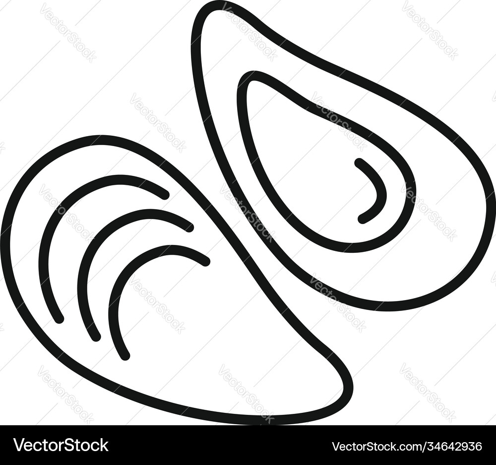French mussels icon outline style Royalty Free Vector Image