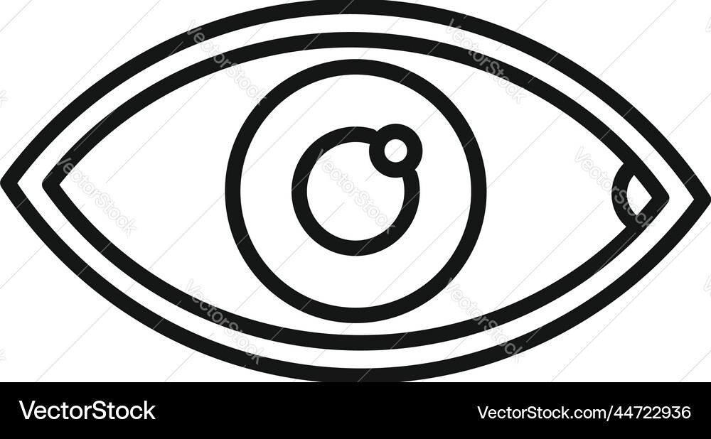 Healthy eye icon outline test eyesight Royalty Free Vector
