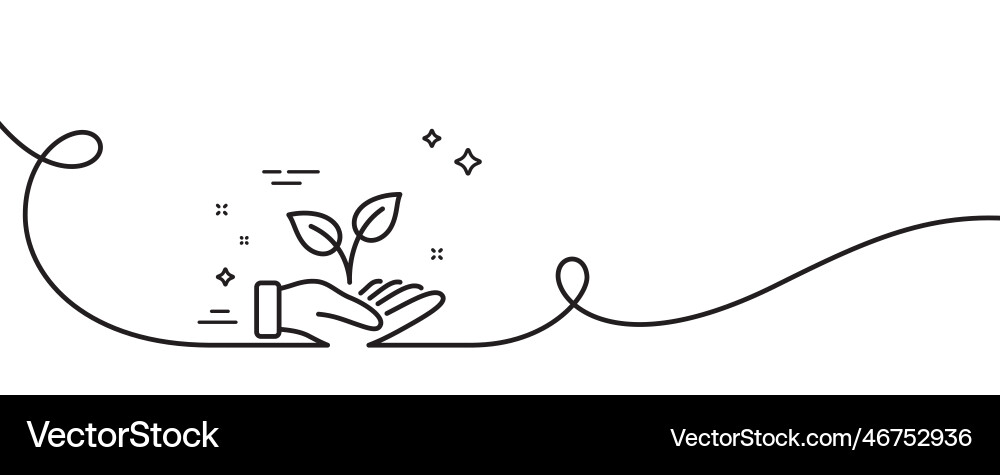 Helping hand line icon charity gesture sign Vector Image