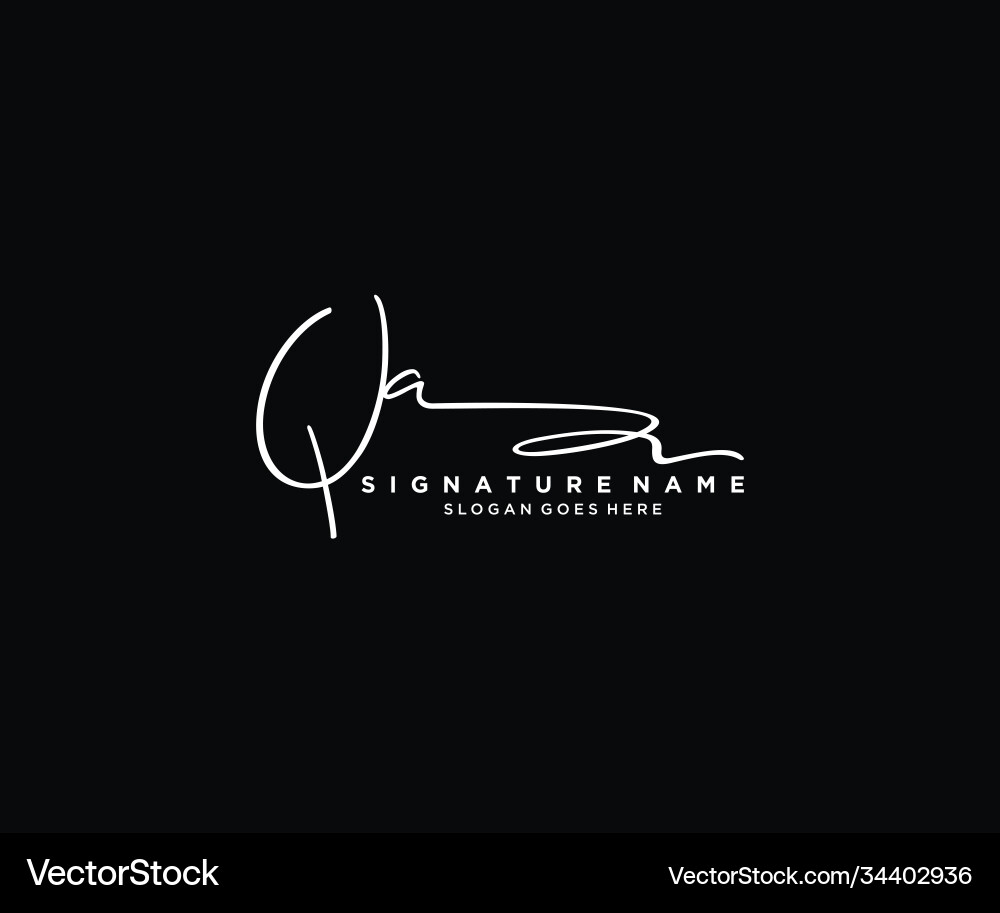 Letter qa signature logo template Royalty Free Vector Image