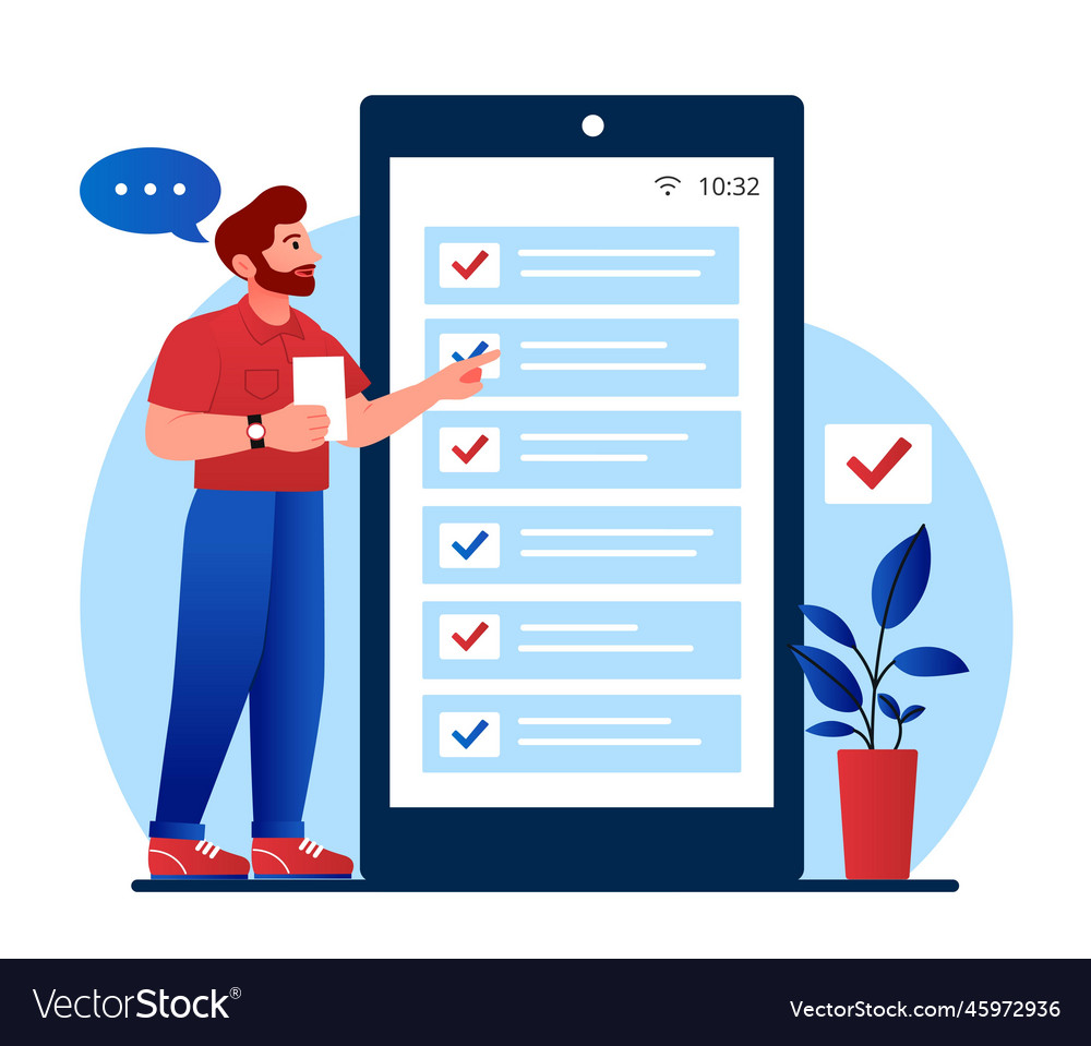 Man with completed task Royalty Free Vector Image