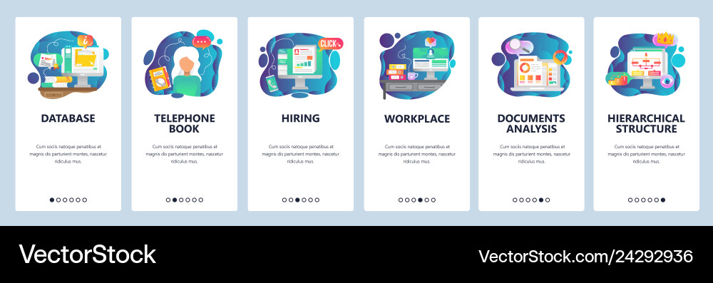 Mobile app onboarding screens business and Vector Image
