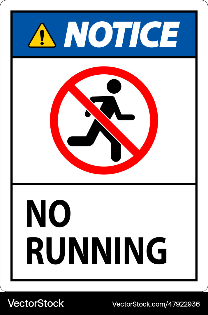 Prohibition sign no running symbol Royalty Free Vector Image