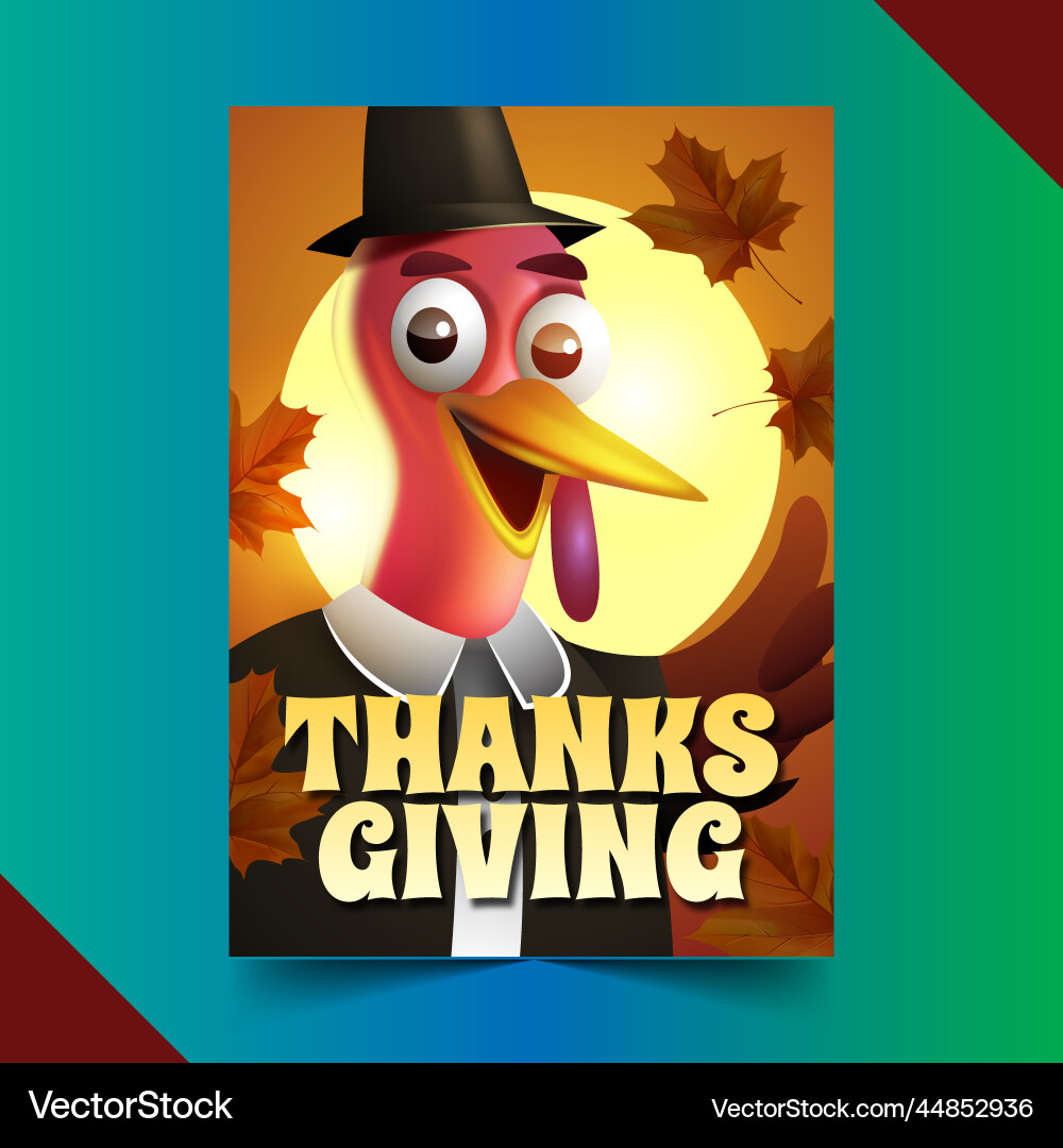 Realistic thanksgiving greeting cards collection Vector Image