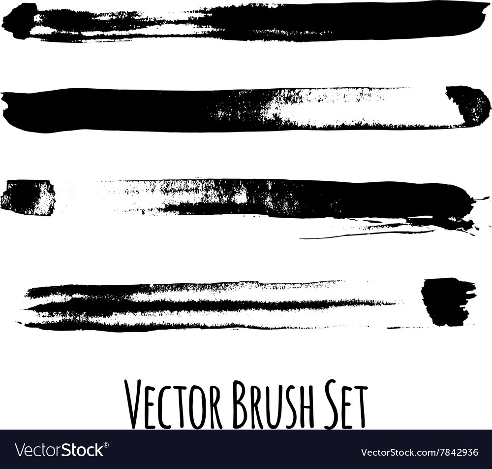 Set of four grunge brushes Royalty Free Vector Image