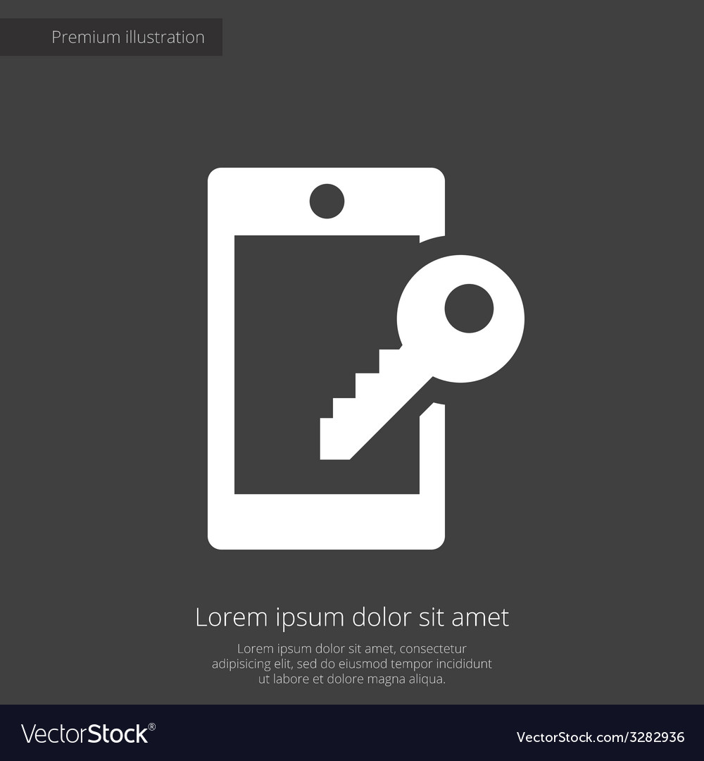 Smartphone lock premium icon white on dark Vector Image