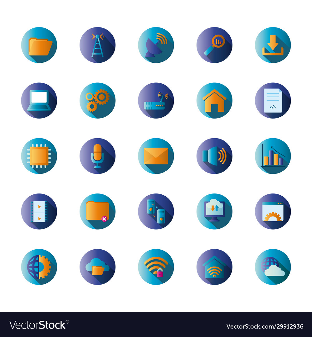 Technology and internet block gradient style icon Vector Image