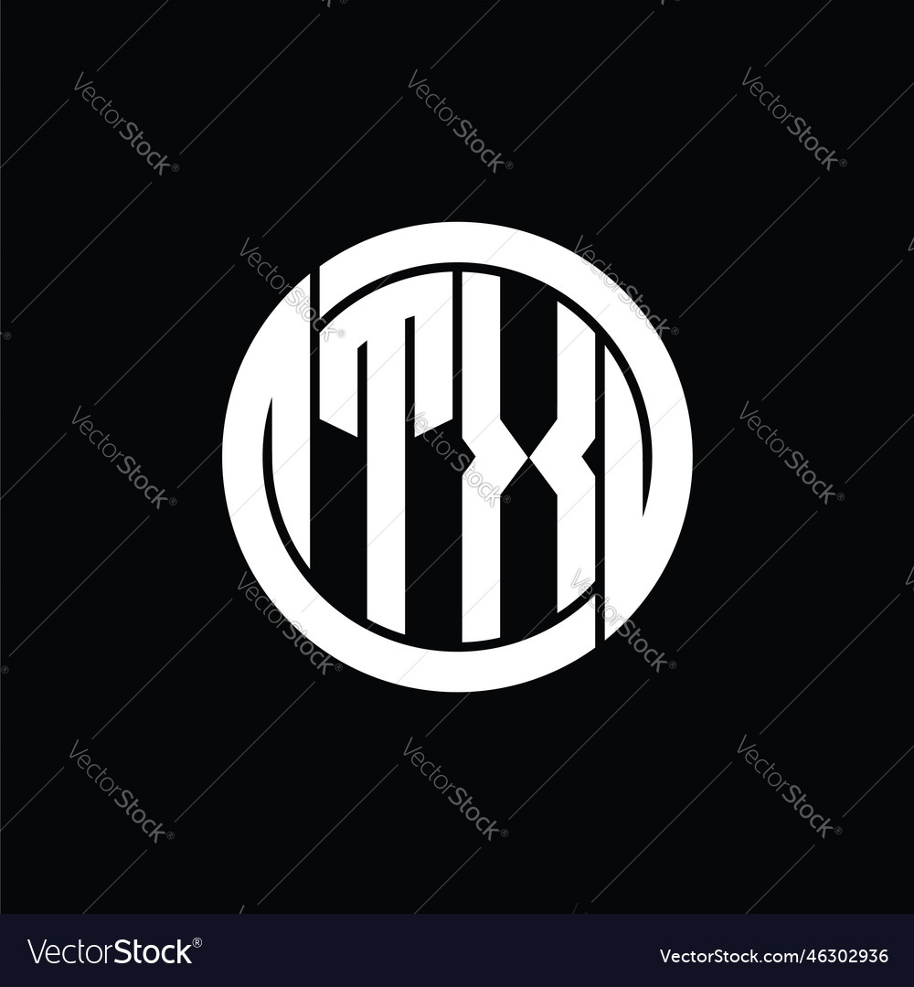 Tx logo monogram shield inside circle shape Vector Image