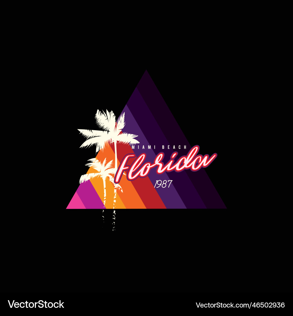 Vintage triangular sunset in the style of 80s Vector Image