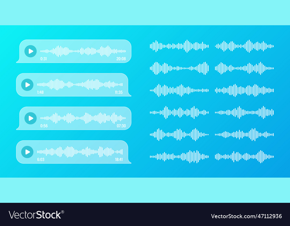 Voice audio message transparent speech bubbles Vector Image