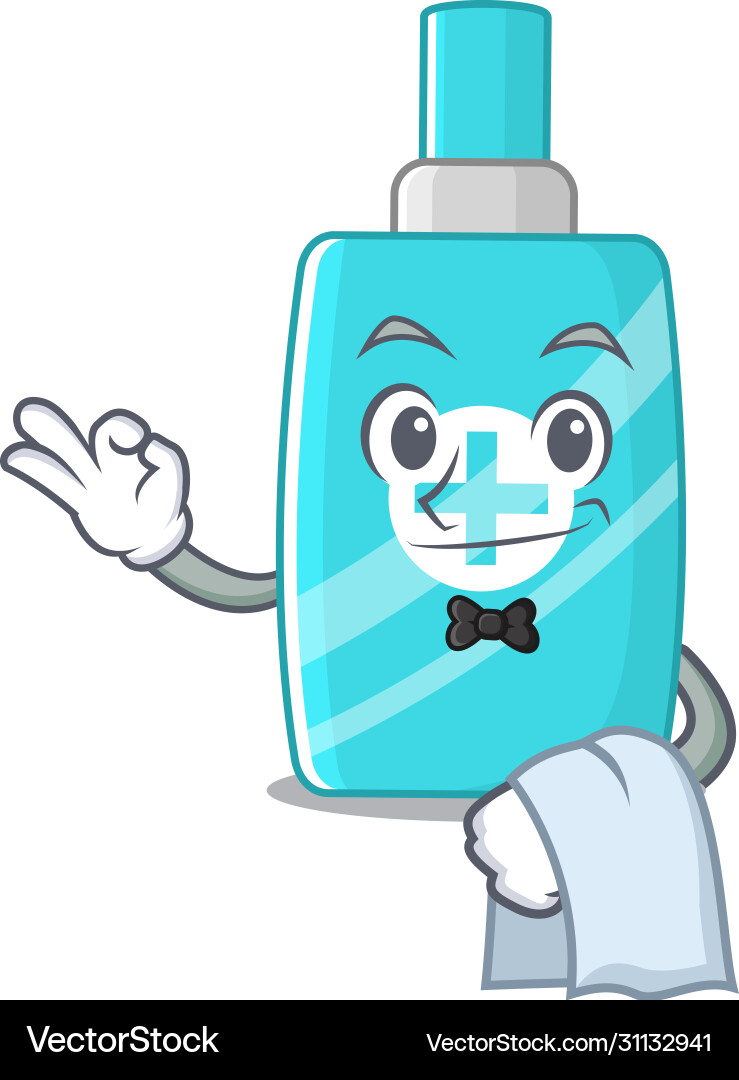 A cartoon character ointment cream waiter Vector Image