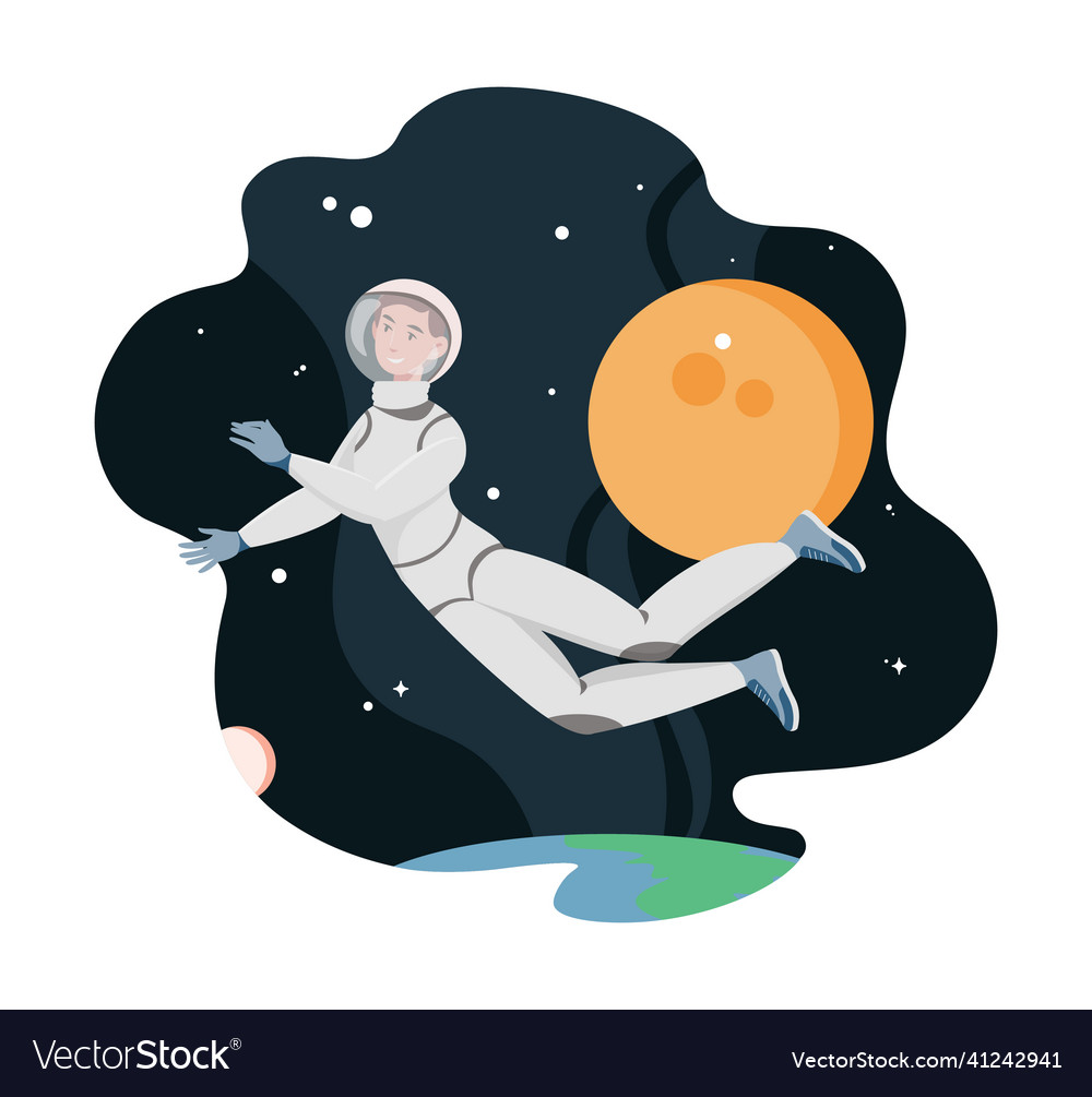 Astronaut exploring outer space Royalty Free Vector Image Astronaut exploring outer space Royalty Free Vector Image