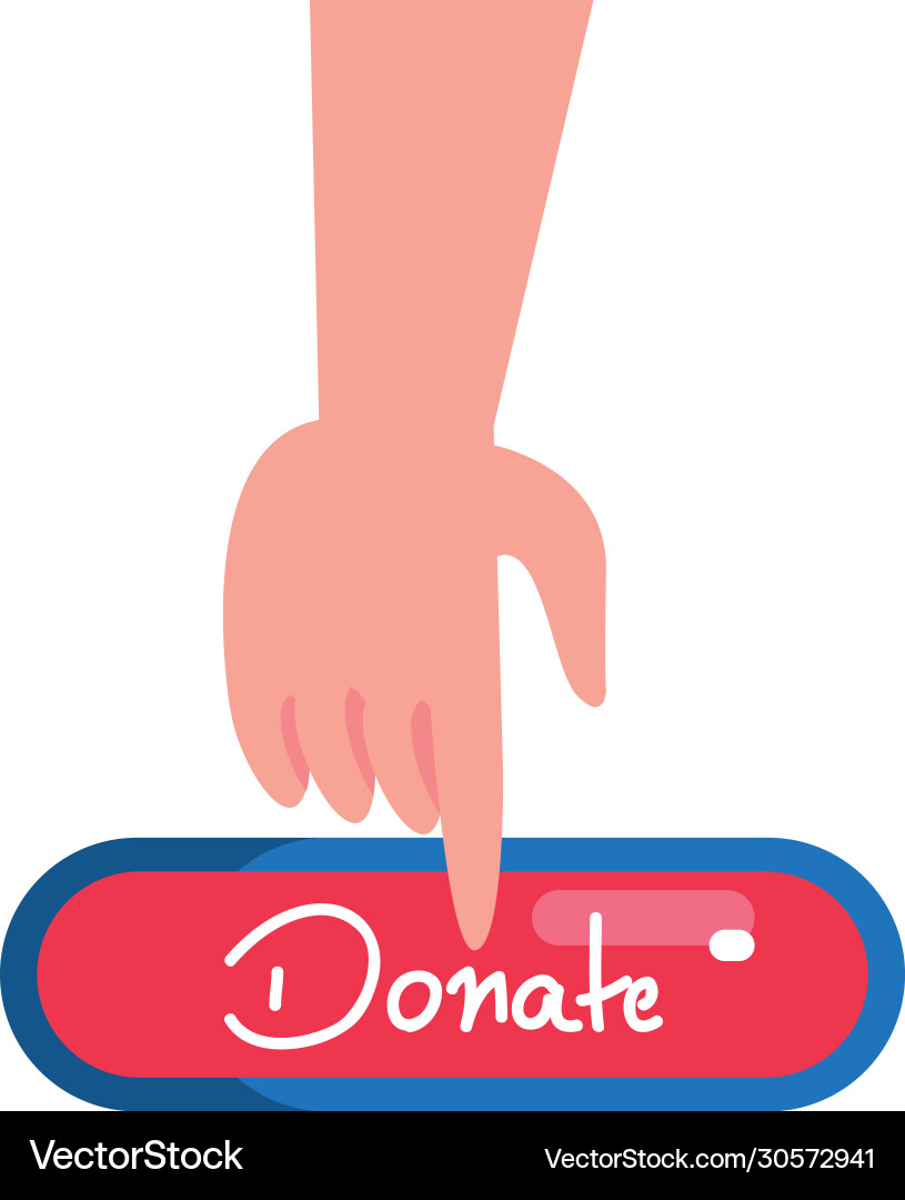 Charity donations concept hand and donation Vector Image