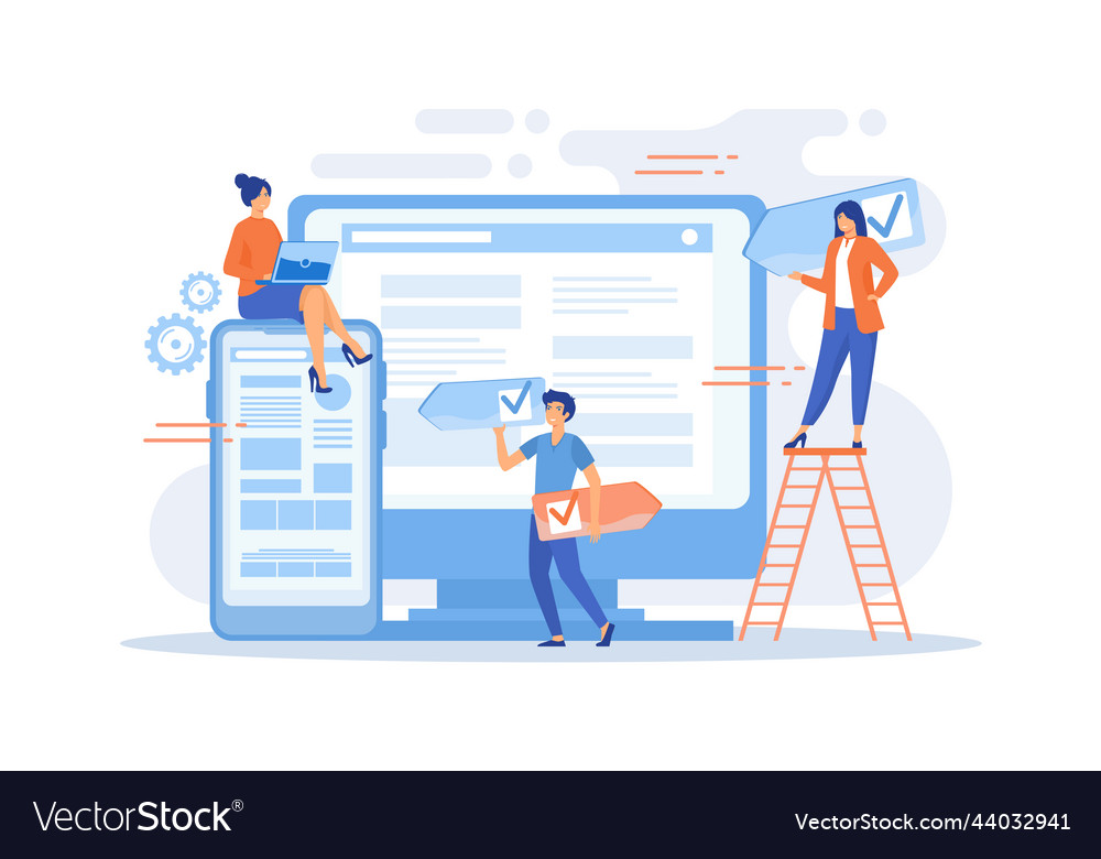 Developers use software on multiple devices Vector Image