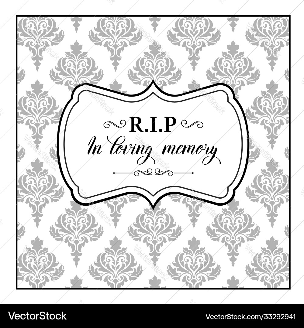 Funeral card obituary memorial design Royalty Free Vector