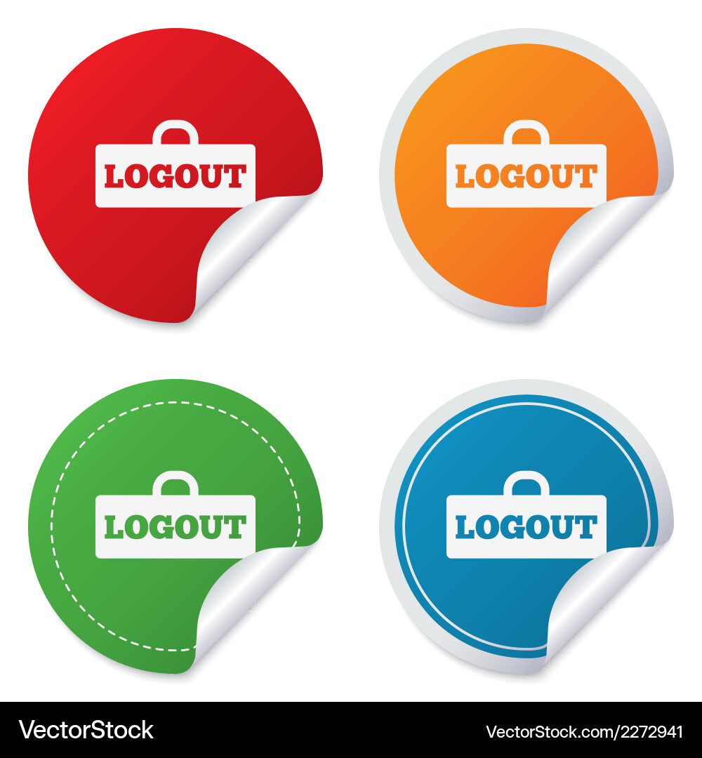 Logout sign icon Log out symbol Lock Royalty Free Vector