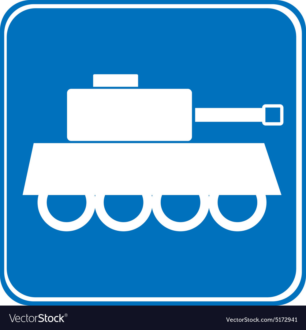 Panzer symbol button Royalty Free Vector Image