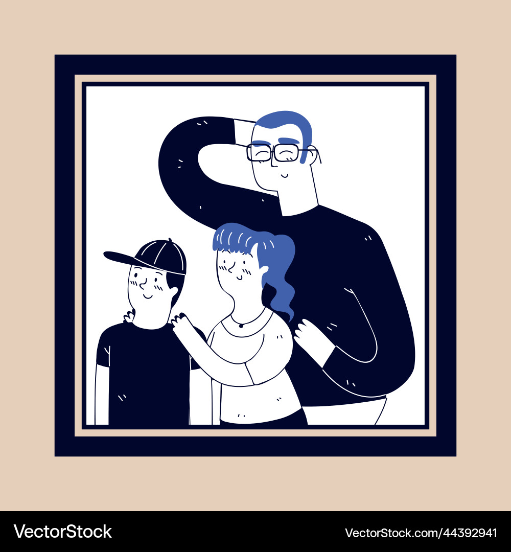 Photo with family Royalty Free Vector Image - VectorStock