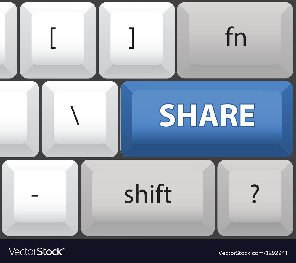 Share key on a computer keyboard Royalty Free Vector Image