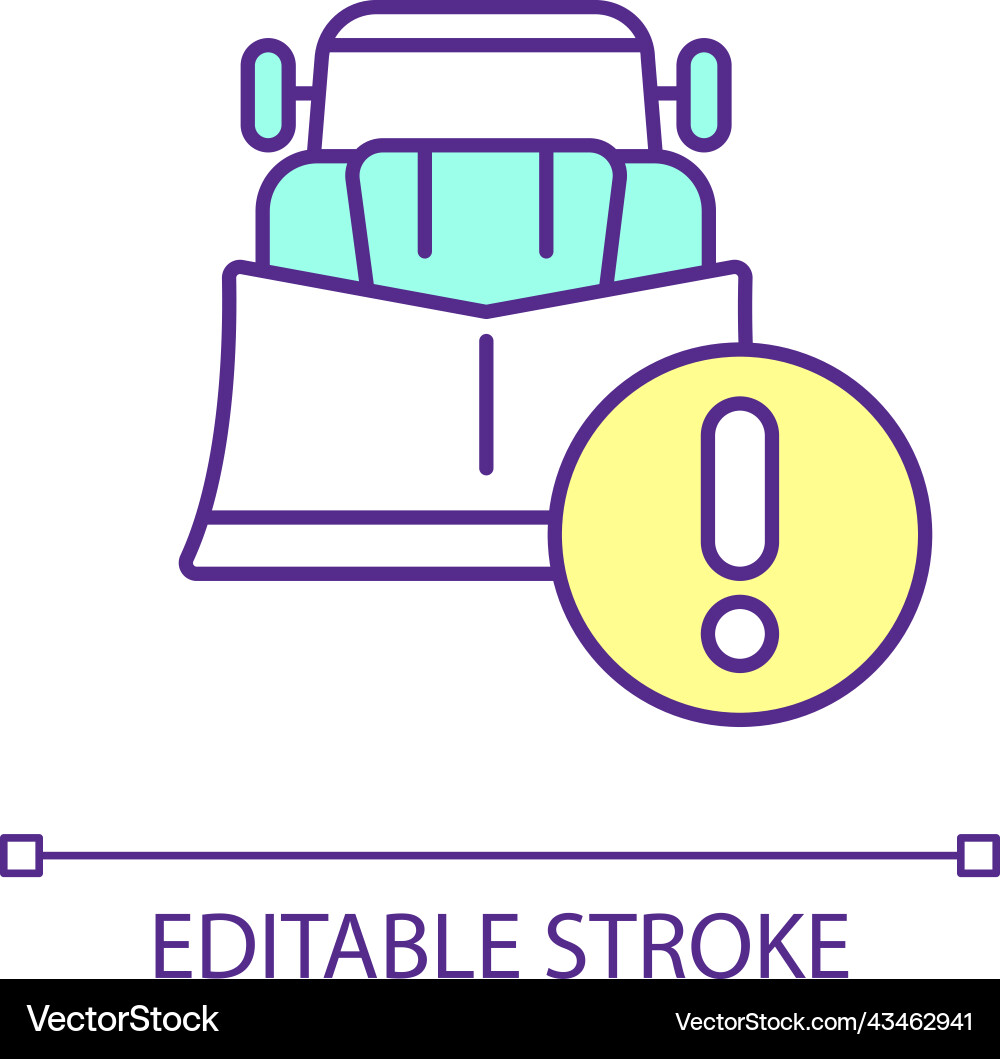 Snow plough rgb color icon Royalty Free Vector Image