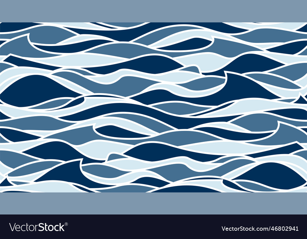 Wave seamless background sea water Royalty Free Vector Image