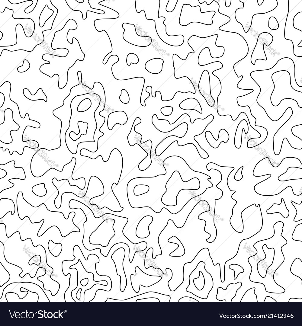 Abstract seamless map pattern with wavy lines Vector Image