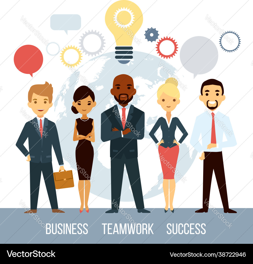 Business cooperation people worldwide Royalty Free Vector