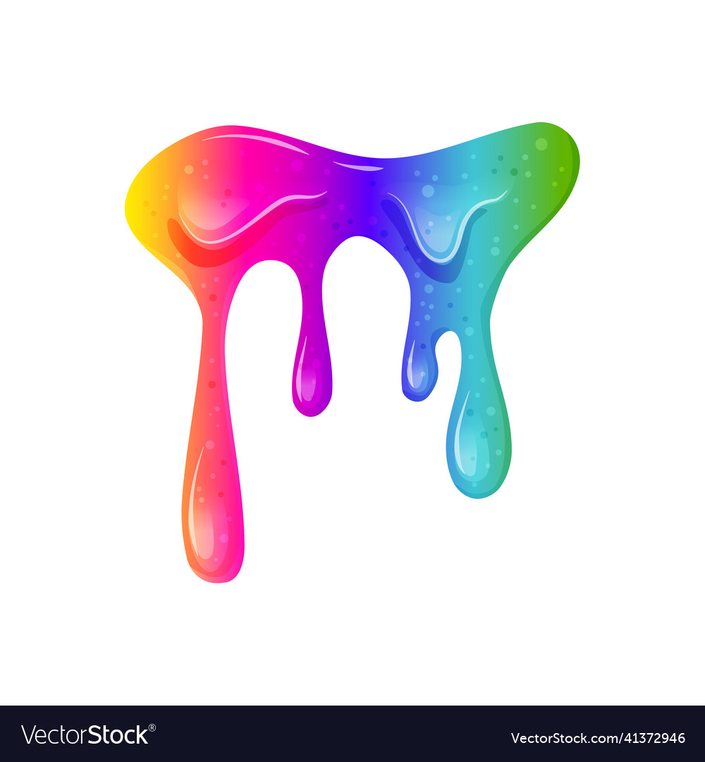 Flowing rainbow slime on a white isolated Vector Image