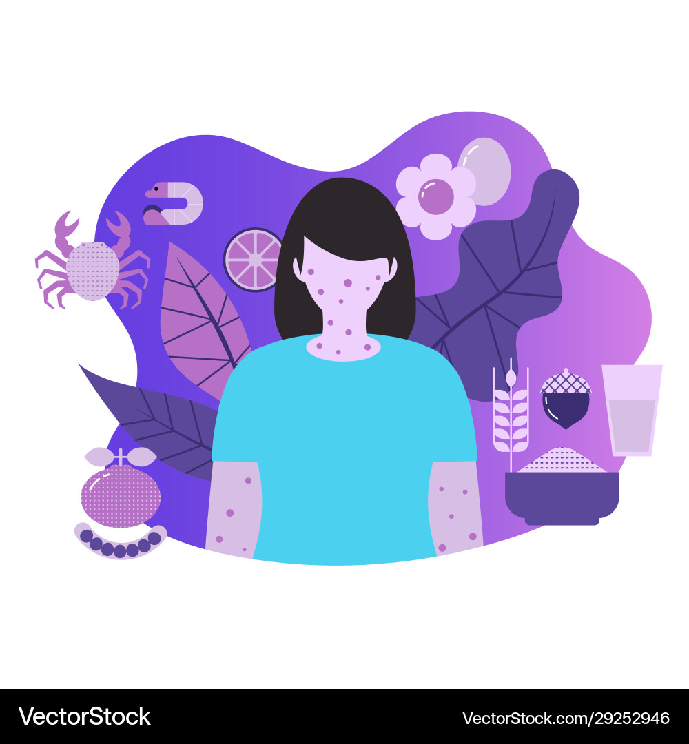 Food allergy concept allergy Royalty Free Vector Image