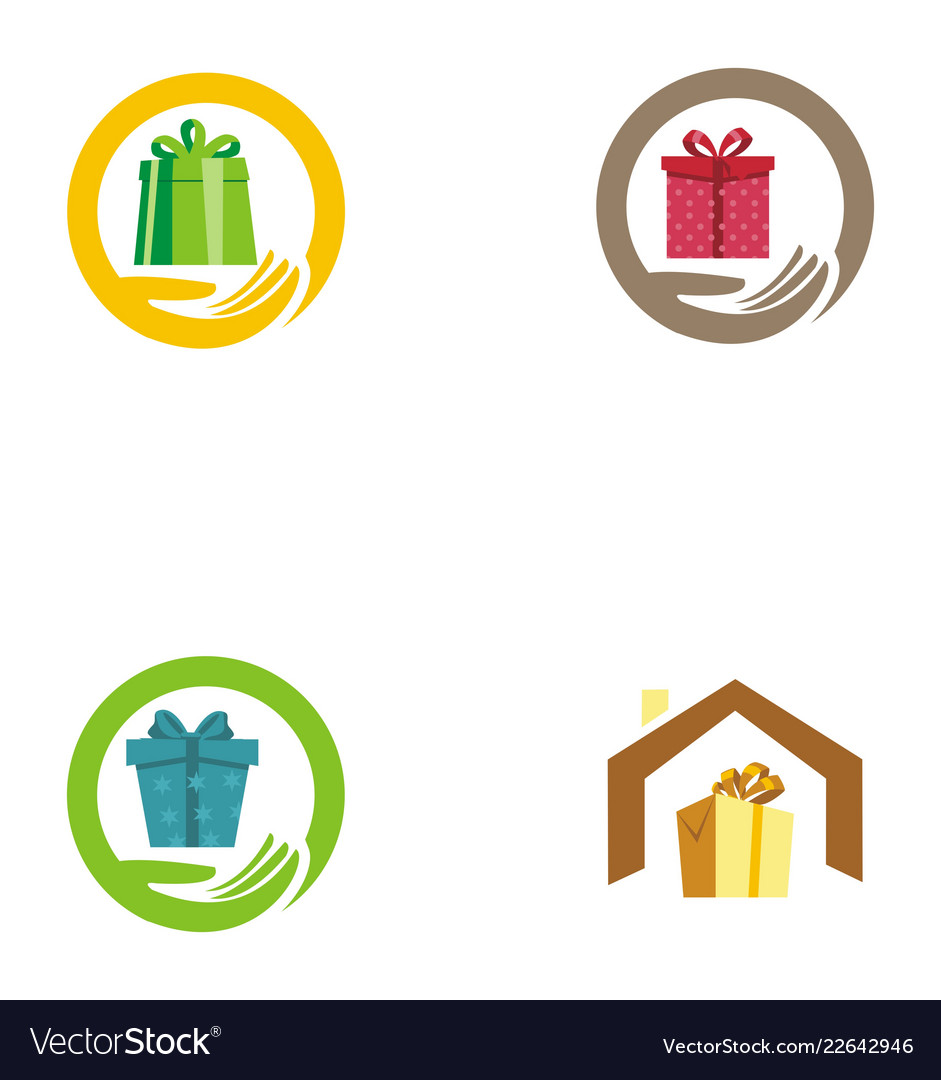 Gift logo background Royalty Free Vector Image