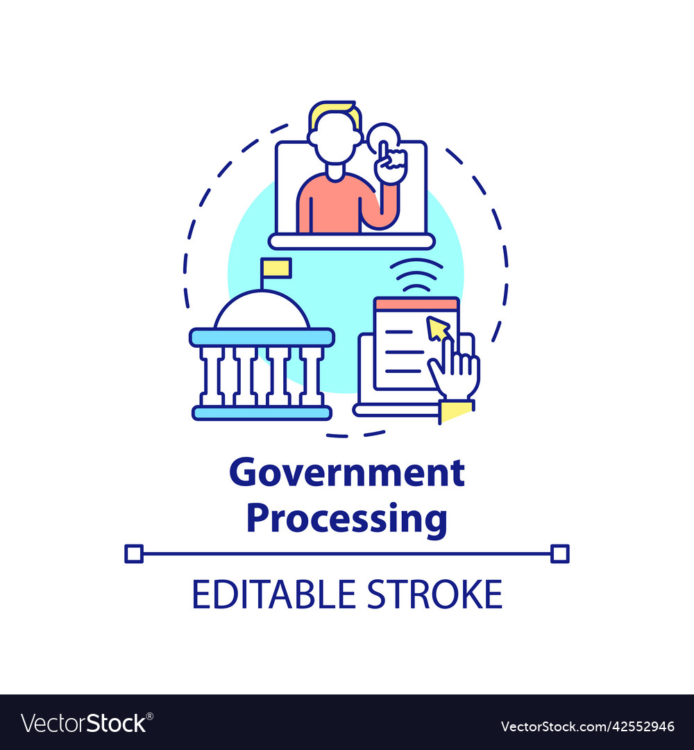 Government processing concept icon Royalty Free Vector Image Government processing concept icon Royalty Free Vector Image