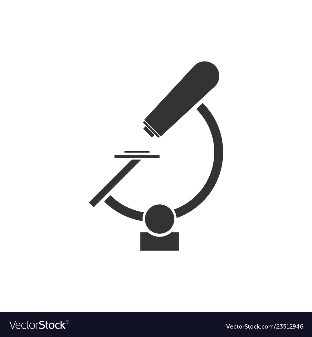 Microscope icon flat Royalty Free Vector Image