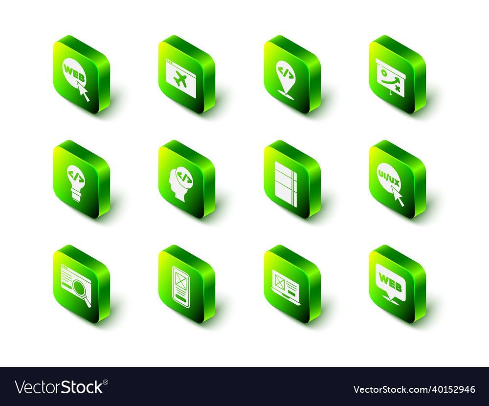 Set website template front end development Vector Image