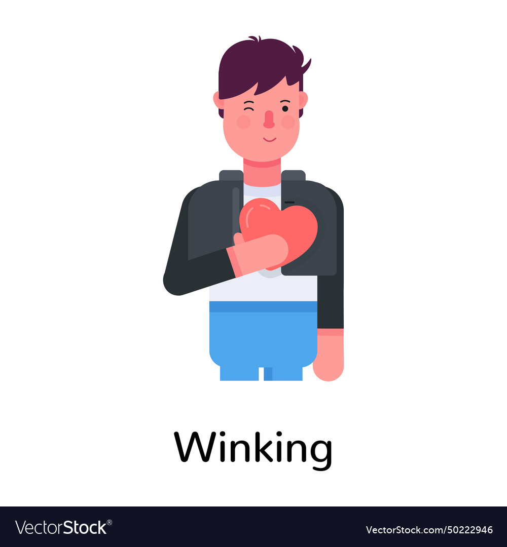 Winking Royalty Free Vector Image - VectorStock