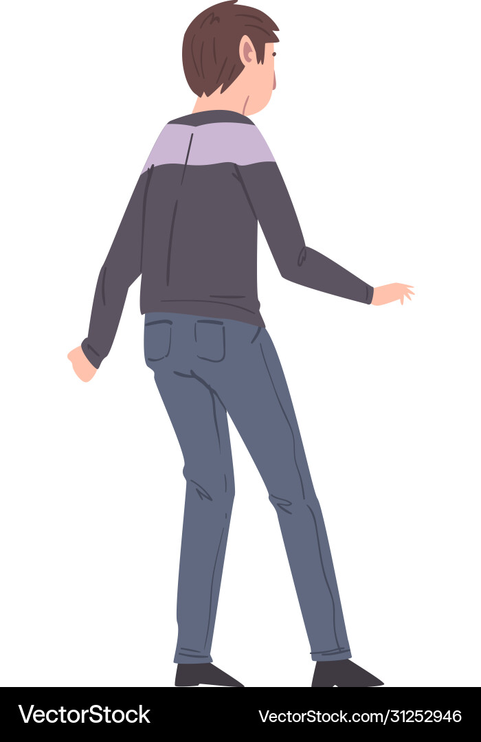 Young man standing wearing casual clothes view Vector Image