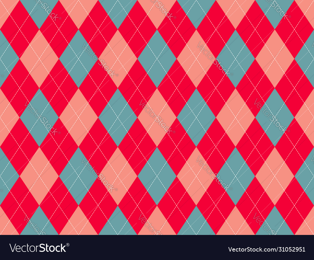Argyle pattern seamless fabric texture background Vector Image