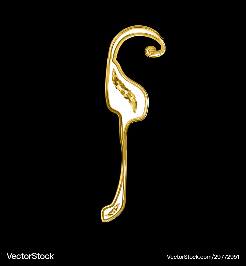 Calligraphy hebrew alphabet decorative font gold Vector Image