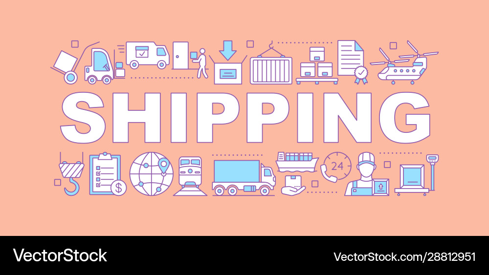 Cargo shipping word concepts banner Royalty Free Vector
