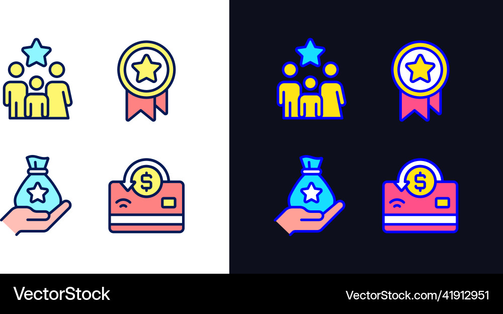 Cash awards pixel perfect light and dark theme Vector Image