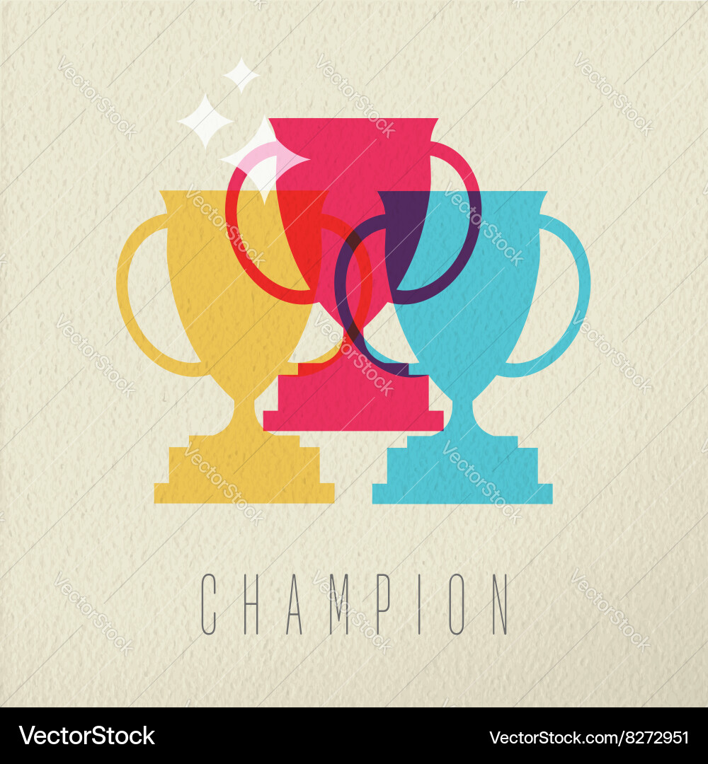 Champion game trophy concept icon color design Vector Image