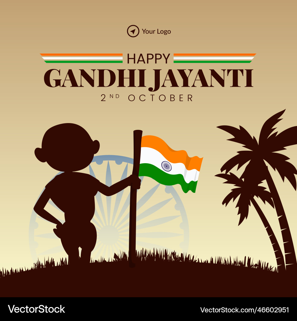 Creative gandhi jayanti 2nd october banner design Vector Image