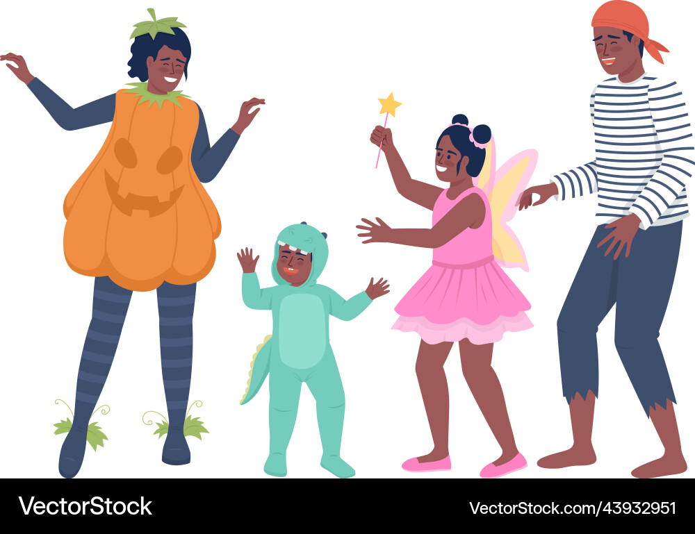 Family members interaction semi flat color Vector Image