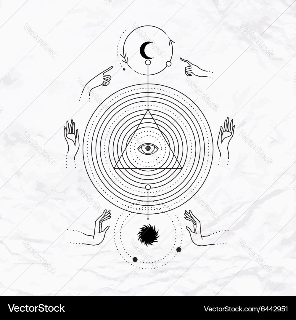 Geometric abstract mystic symbol Royalty Free Vector Image