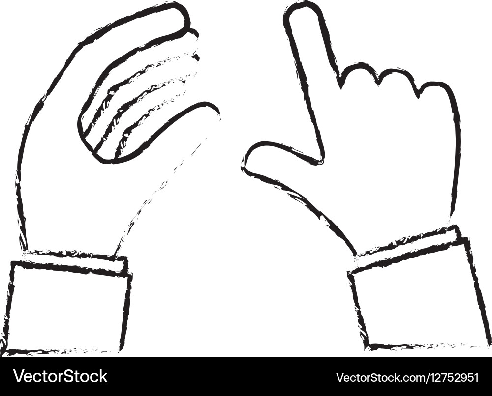 Gesture of hands holding and tapping icon image Vector Image
