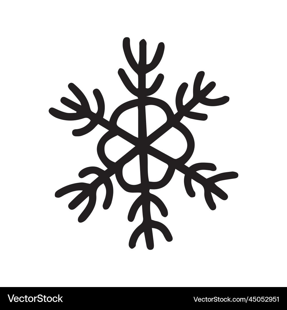 Hand drawn doodle snowflake Royalty Free Vector Image